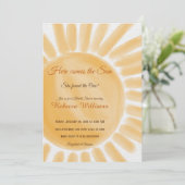 Here Comes the Sun Ray Yellow Bridal Shower Invitation | Zazzle