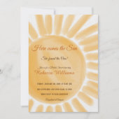 Here Comes the Sun Ray Yellow Bridal Shower Invitation | Zazzle