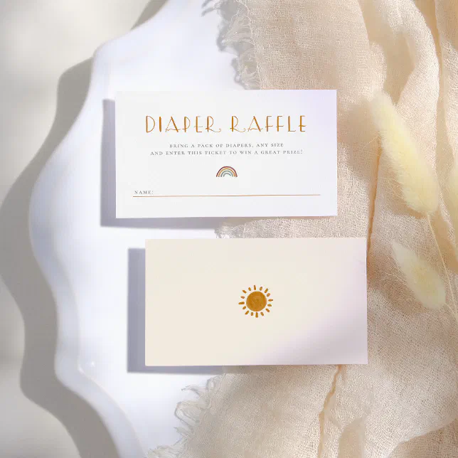 Here Comes The Sun | Sunshine Diaper Raffle Enclosure Card | Zazzle