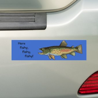 Here fishy Bumper Sticker | Zazzle