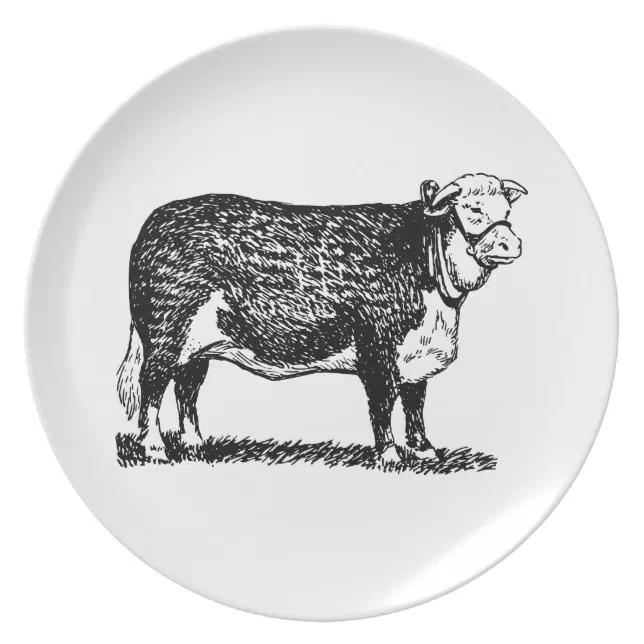 Hereford Cow Plate | Zazzle