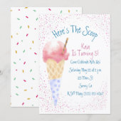 Here's the Scoop Birthday Invitation | Zazzle
