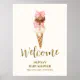 Here's The Scoop Bow Ice Cream Baby Shower Welcome Poster | Zazzle