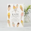 Here's the Scoop Colorful Ice Cream Kids Birthday Invitation | Zazzle