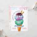 Here's The Scoop Ice Cream Any Age Birthday Invitation | Zazzle
