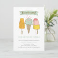 Here's the scoop Ice cream birthday invitation | Zazzle