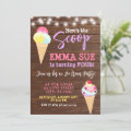 Here's the Scoop Ice Cream Party Birthday Invitation | Zazzle