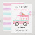 Here's The Scoop Ice Cream Truck Birthday Invitation | Zazzle