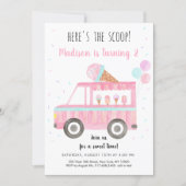 Here's The Scoop Ice Cream Truck Birthday Invitation | Zazzle