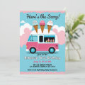 Heres the Scoop Ice Cream Truck Birthday Invitation | Zazzle