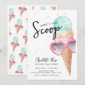 Here's the Scoop Pink Ice Cream Birthday Invitation | Zazzle