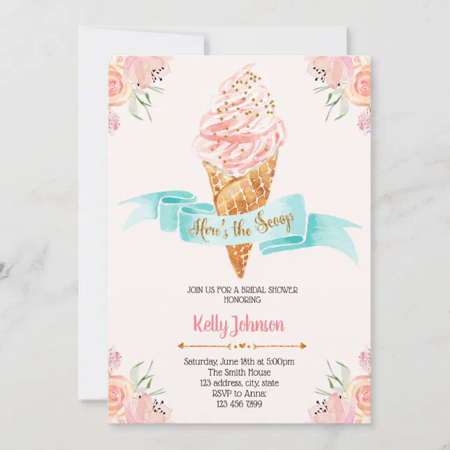 Heres the scoop theme invitation | Zazzle