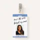 Here's the Smile Behind My Mask Retro Blue Pattern Badge | Zazzle