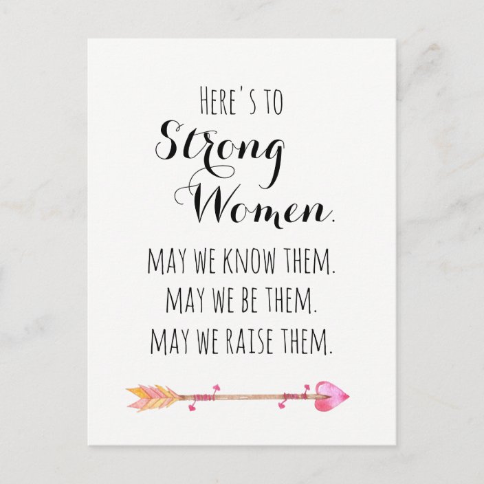 Here's to Strong Woman Quote Tribal Arrow Postcard | Zazzle