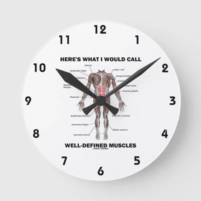 Here's What I Would Call Well-Defined Muscles Round Clock | Zazzle