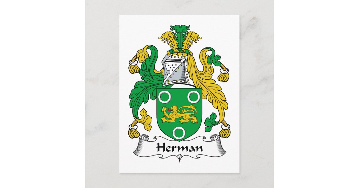 Herman Family Crest Postcard | Zazzle