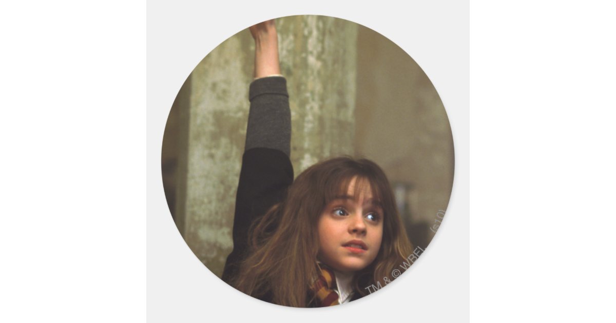 Hermione raises her hand classic round sticker | Zazzle