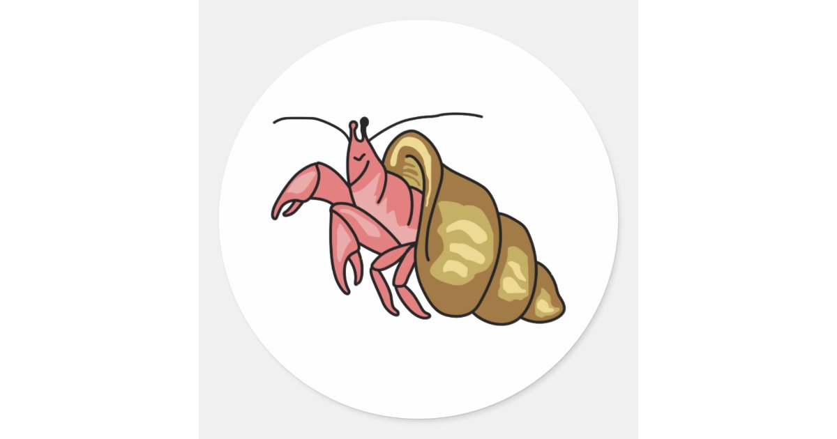 HERMIT CRAB CLASSIC ROUND STICKER | Zazzle