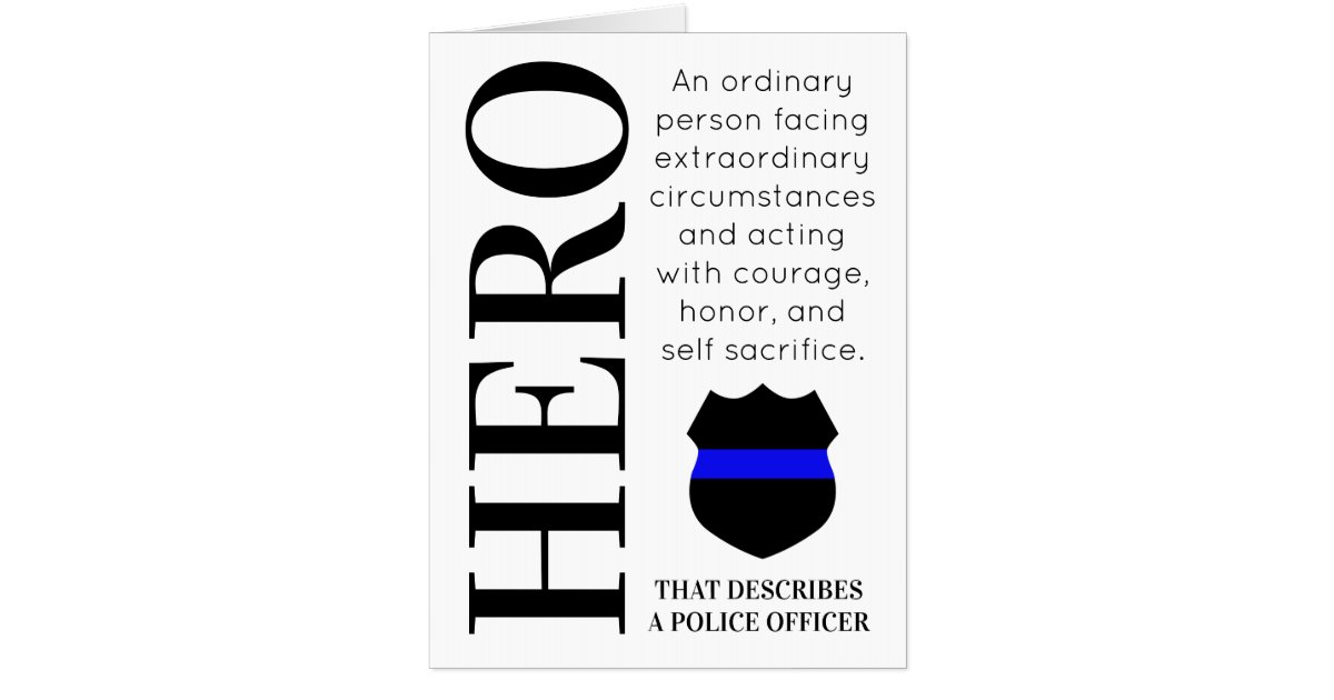 Hero Thin Blue Line Custom Police Thank You Card | Zazzle