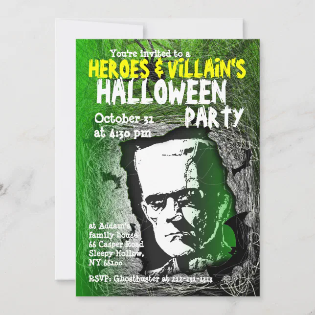 Hero Villian Halloween Party Invitation | Zazzle