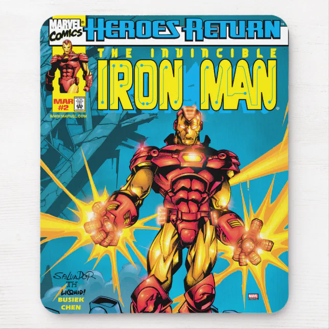 Heroes Return #2 Iron Man Comic Cover Mouse Pad | Zazzle