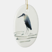 Heron Meditation, Sumi-e Great Blue Heron Ceramic Ornament | Zazzle