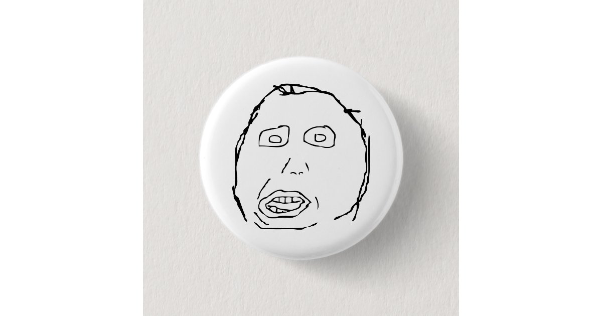 Herp Derp Idiot Rage Face Meme Pinback Button | Zazzle