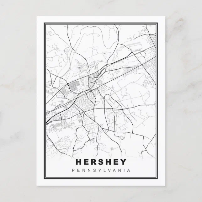 Hershey Map Postcard | Zazzle