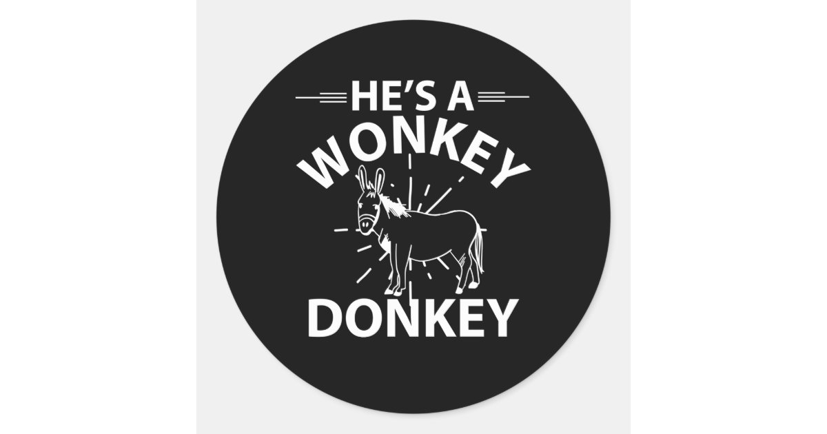 He'S A Wonky Donkey Donkey Classic Round Sticker | Zazzle