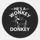 He'S A Wonky Donkey Donkey Classic Round Sticker | Zazzle