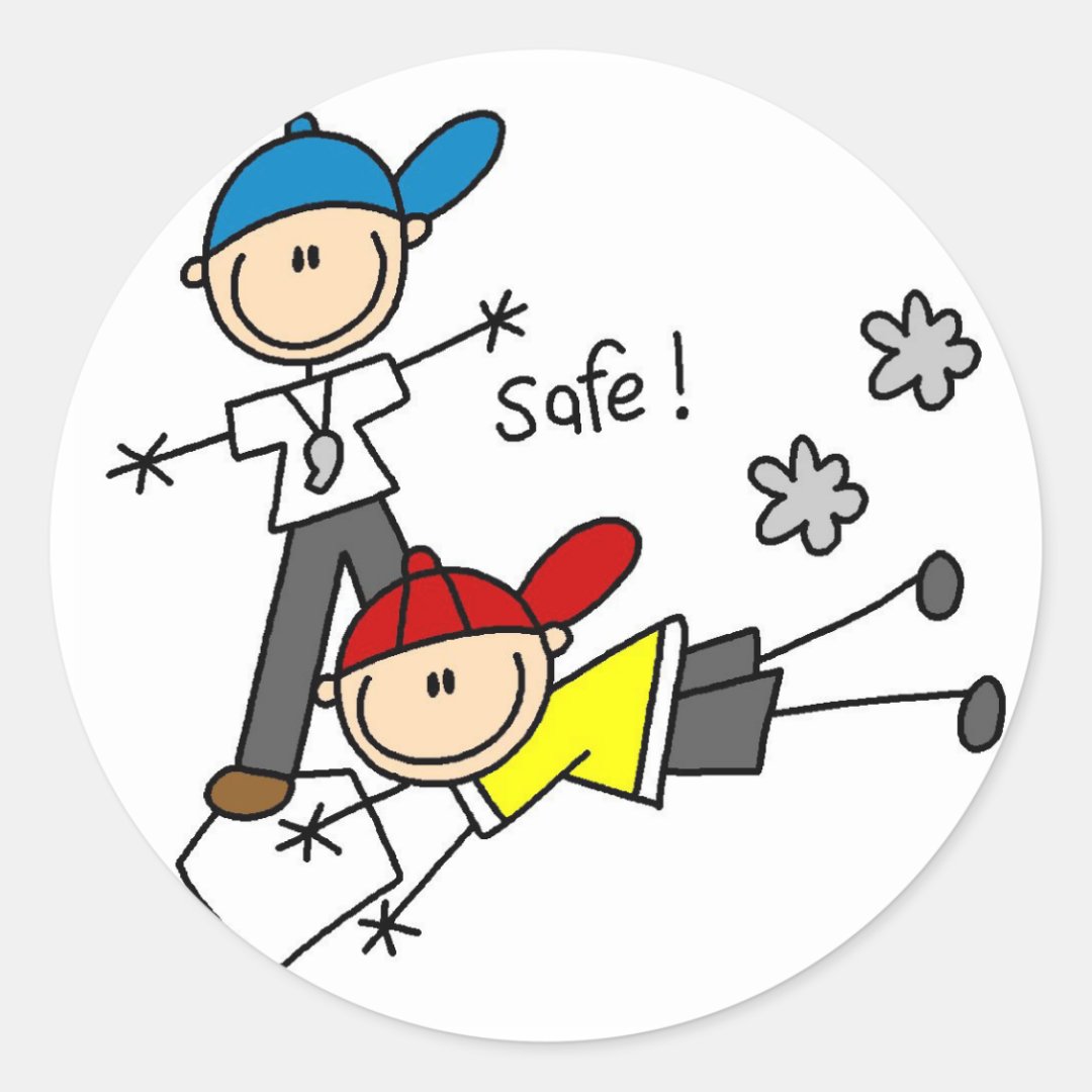 He's Safe Baseball Sticker | Zazzle