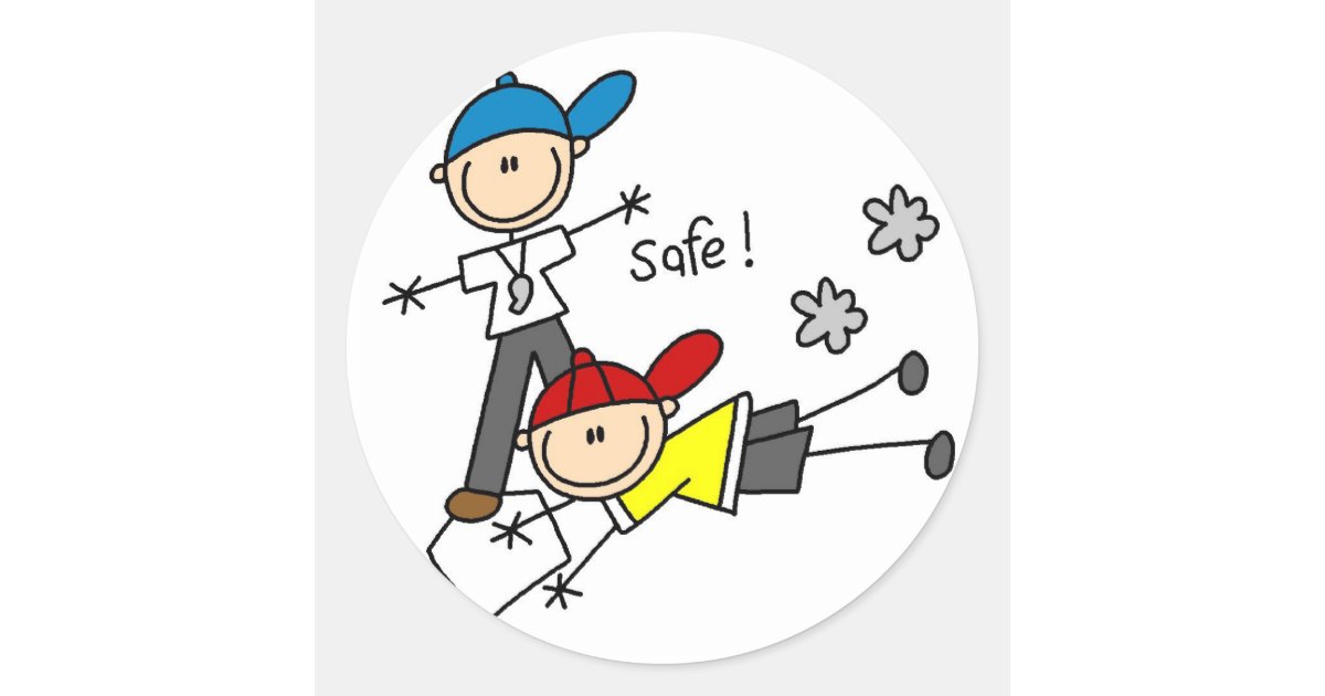 He's Safe Baseball Sticker | Zazzle