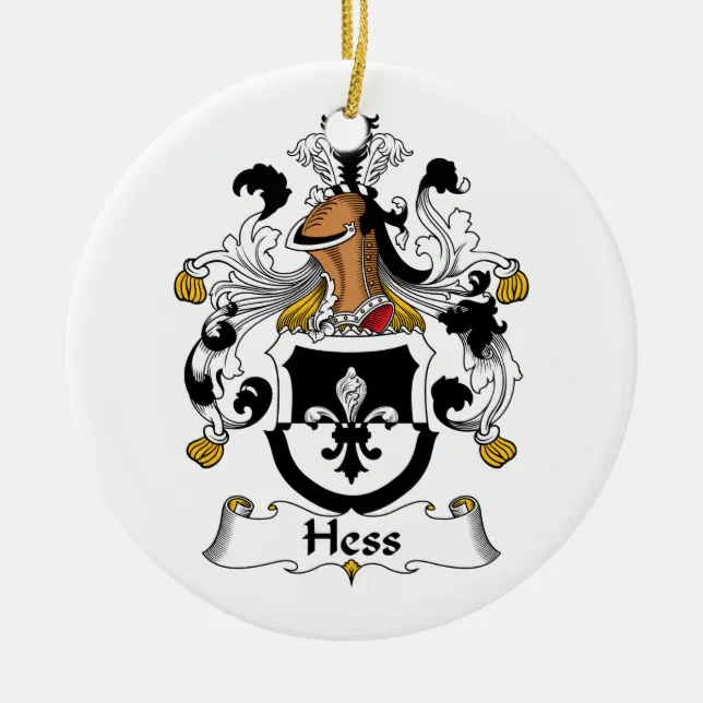 Hess Family Crest Ceramic Ornament | Zazzle