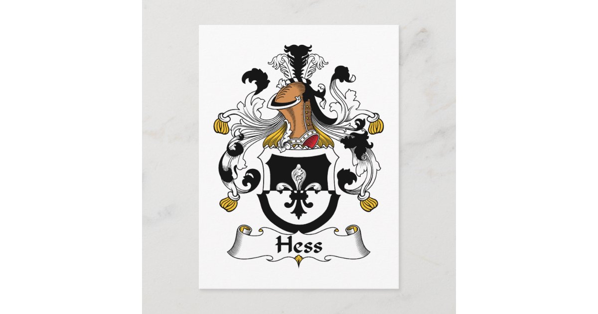 Hess Family Crest Postcard | Zazzle