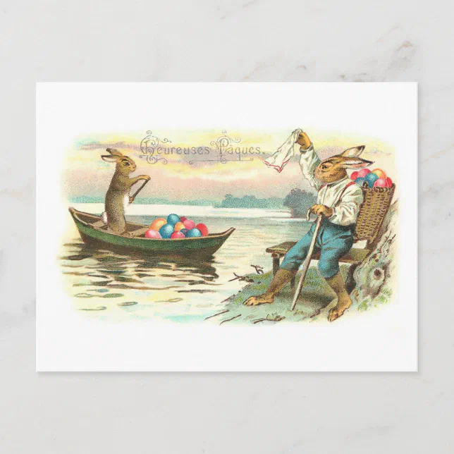 Heureuses Pâques French Vintage Easter Greeting Holiday Postcard | Zazzle