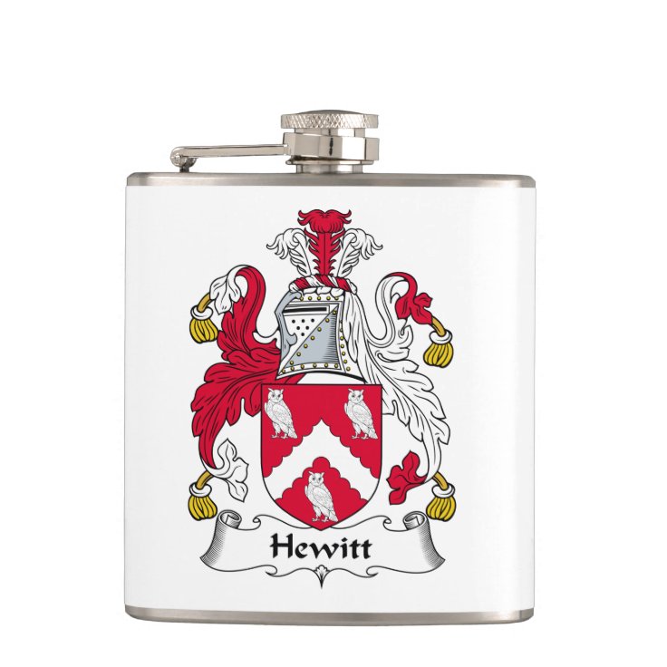 Hewitt Family Crest Hip Flask | Zazzle