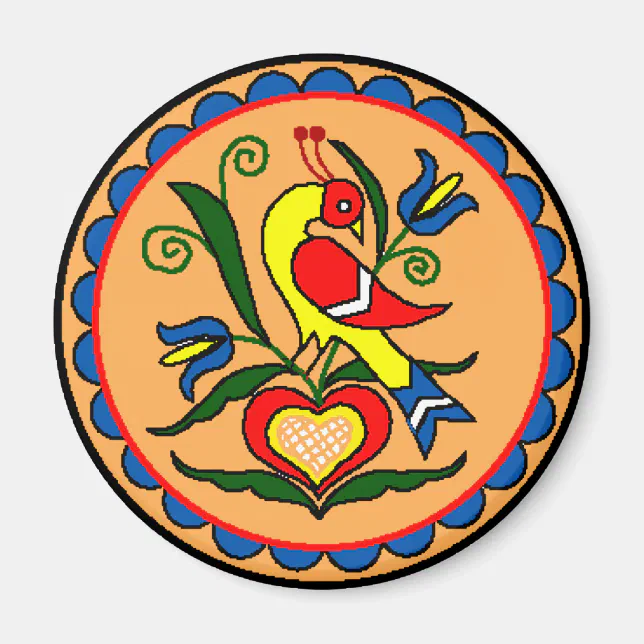 Hex Sign Dutch Bird Magnet | Zazzle