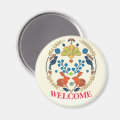 Hex Sign Polish Welcome Rabbits Magnet | Zazzle