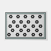 Hex tile design mint baby blue doormat | Zazzle