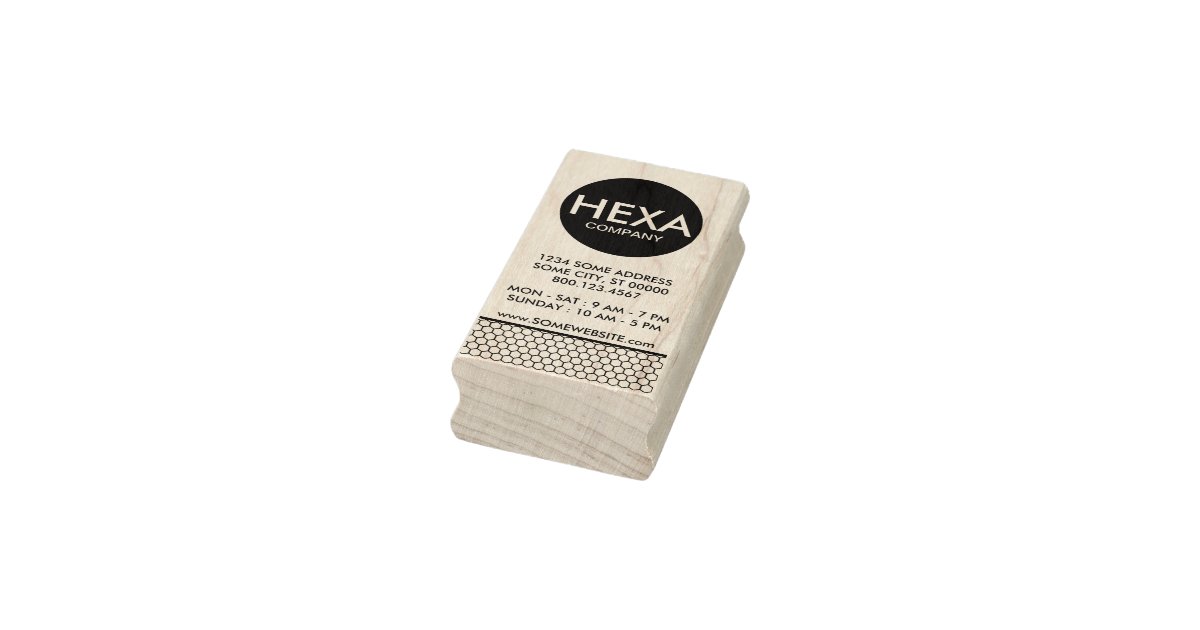 hexa company business card rubber stamp | Zazzle