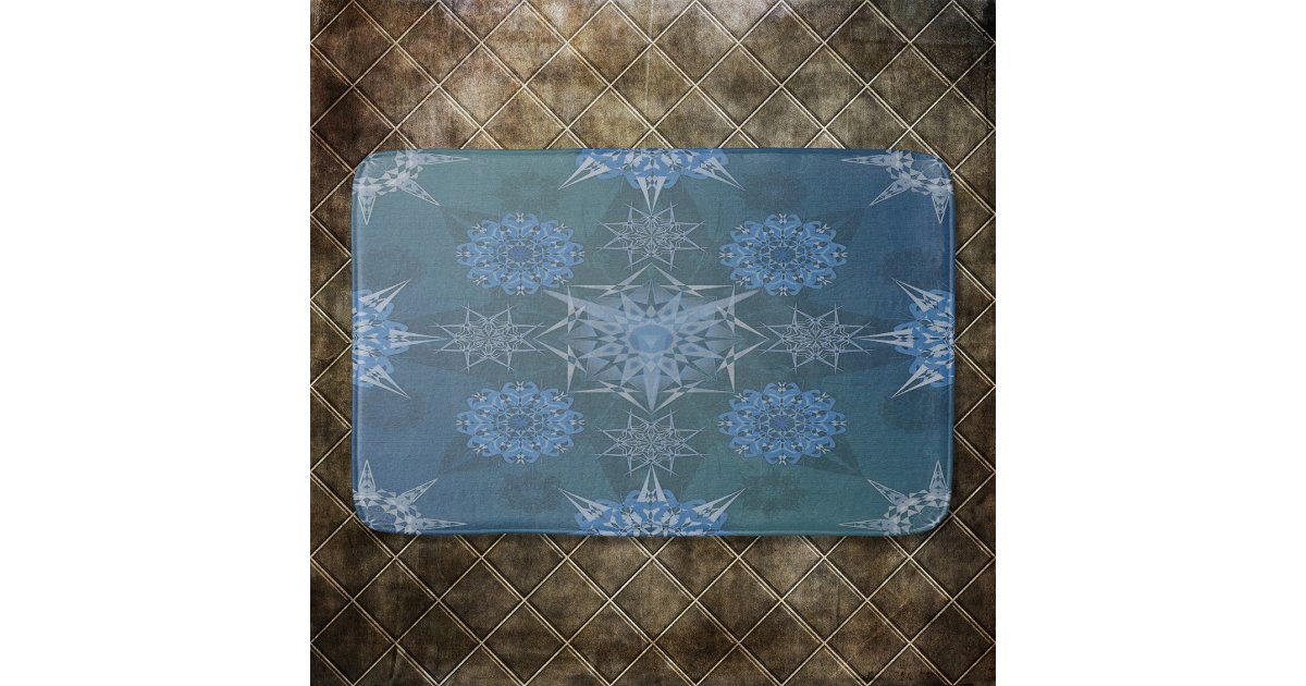 Hexa triangles yantra petals inscription bath mat | Zazzle