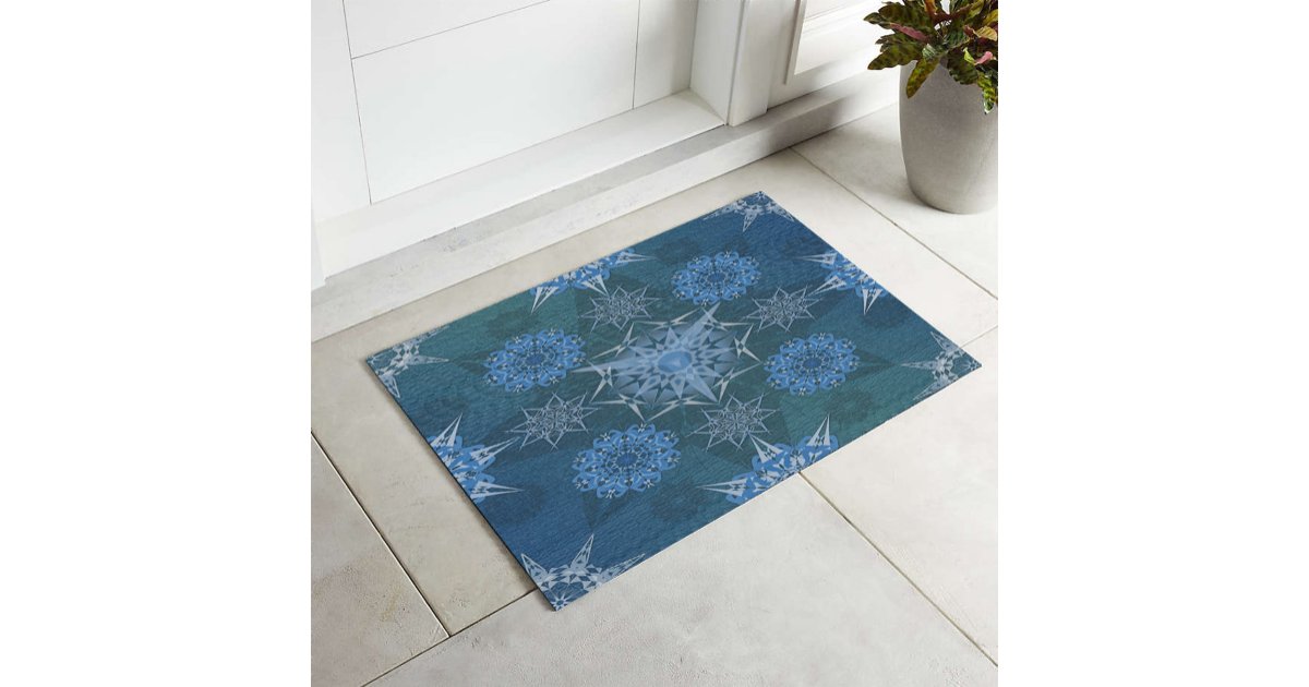 Hexa triangles yantra petals inscription doormat | Zazzle