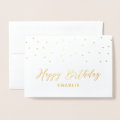 Hexagon Confetti Stylish Custom Happy Birthday Foi Foil Card | Zazzle