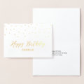 Hexagon Confetti Stylish Custom Happy Birthday Foi Foil Card | Zazzle
