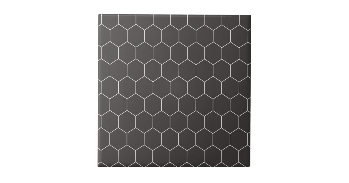 Hexagon Pattern Black Ceramic Tile | Zazzle