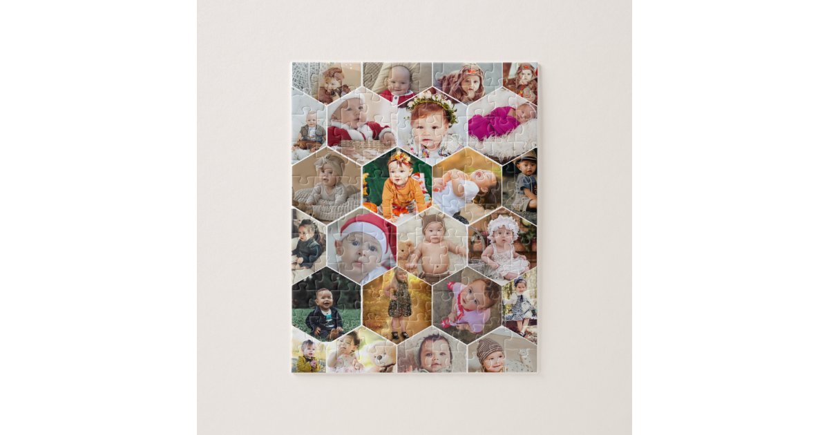 Hexagon Photo Collage Jigsaw Puzzle | Zazzle