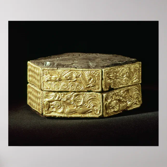 Hexagonal pyxis decorated with animals poster | Zazzle