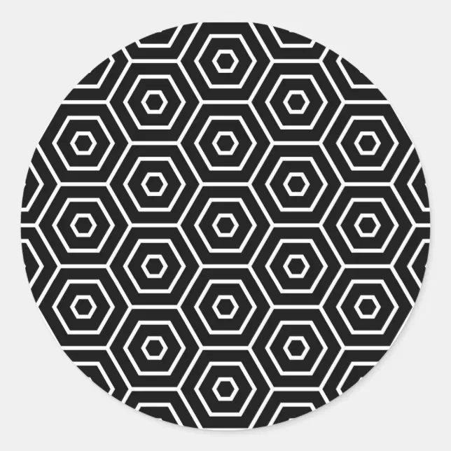 Hexagons texture geometric pattern classic round sticker | Zazzle