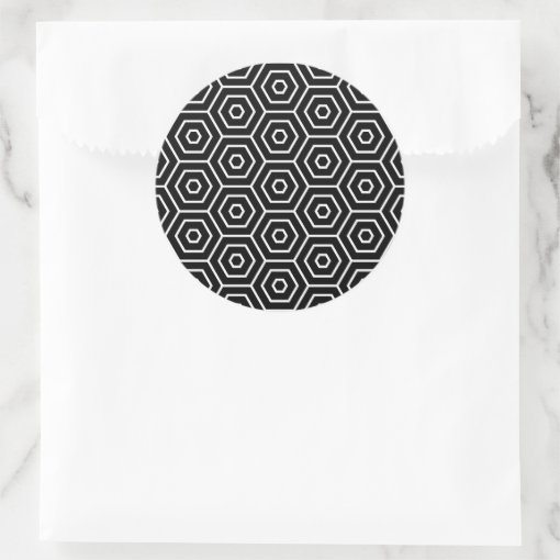Hexagons texture geometric pattern classic round sticker | Zazzle