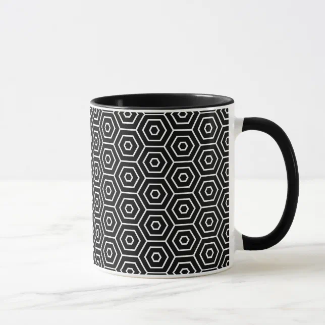 Hexagons texture geometric pattern mug | Zazzle